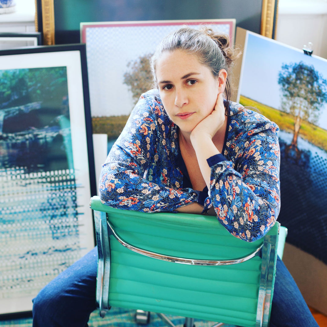 Artist Jennifer Bell contemporary abstract painting & paper weaving